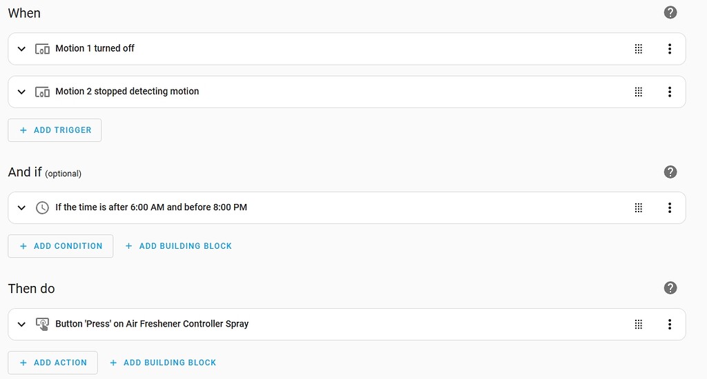 Motion Sensor Trigger And Condition Configuration Configuration Home Assistant Community