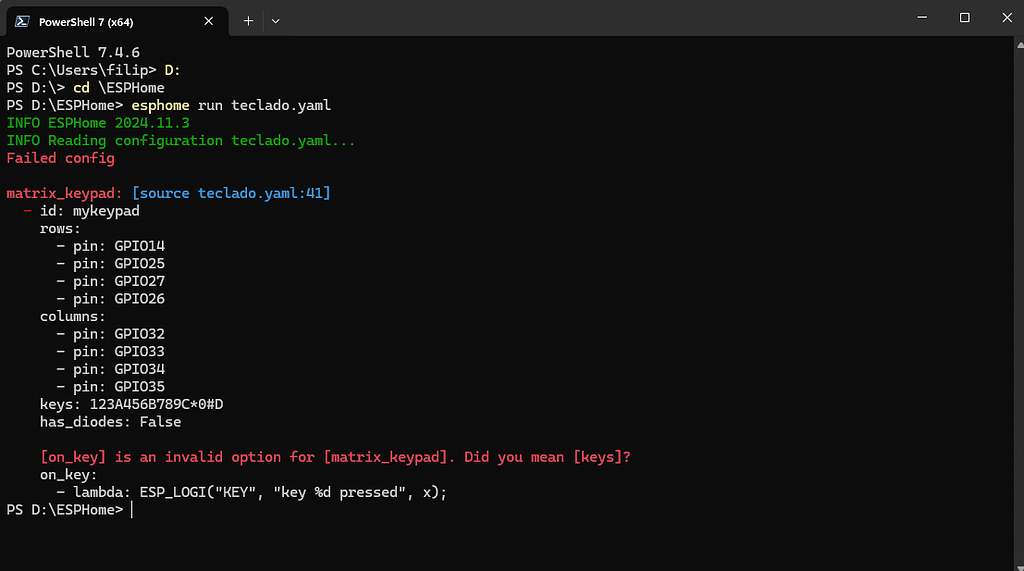 Matrix keypad - ESPHome - Home Assistant Community