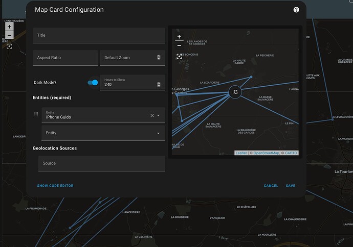 Map card configuration - light map in dashboard dark theme? - Frontend ...