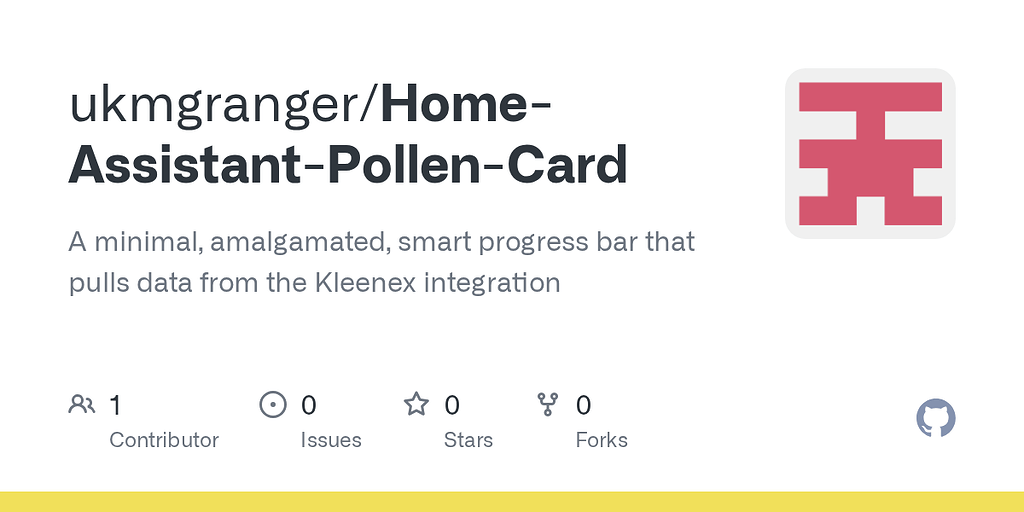 Custom minimal Pollen Card (for use with Kleenex integration ...