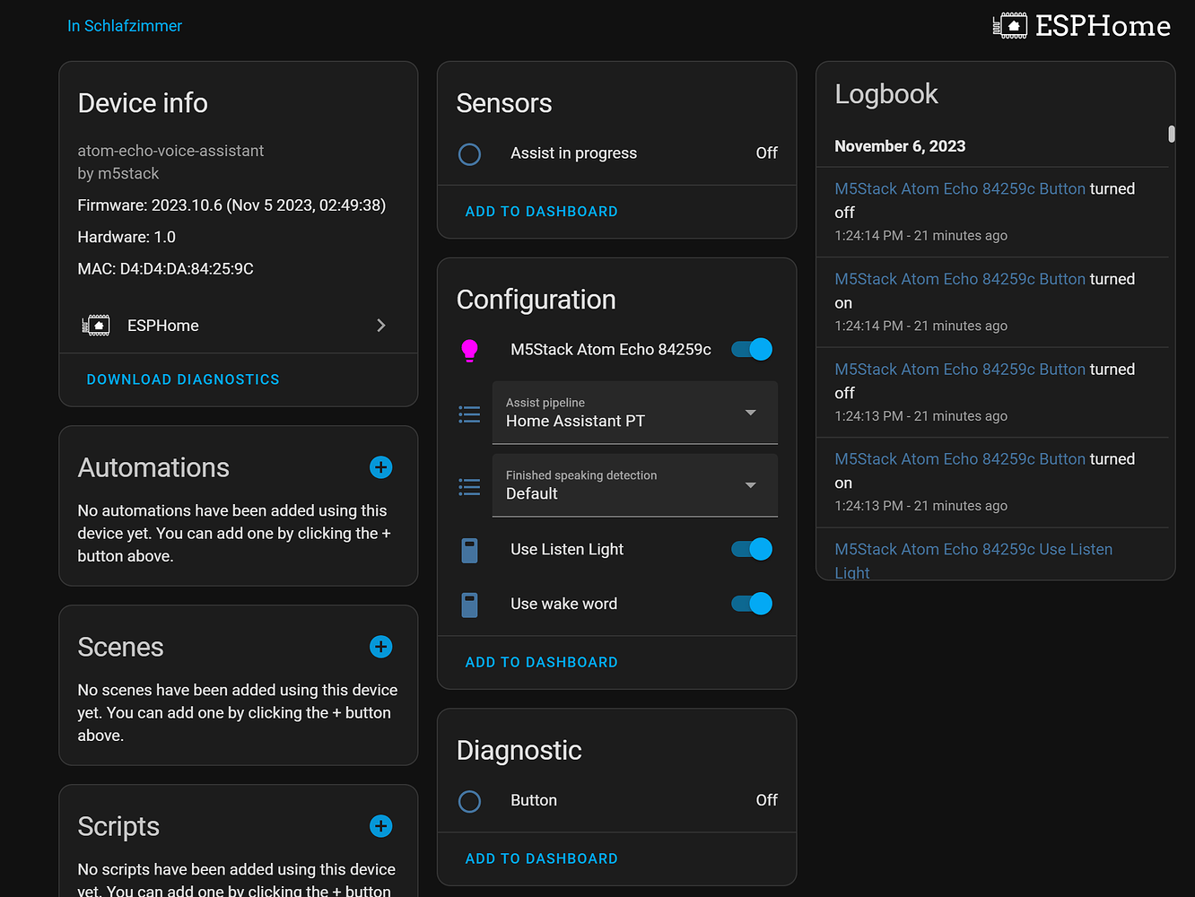 Atom Echo M5 - 13$ Voice assistant tutorial (Issues setting up in Docker) - Voice Assistant ...
