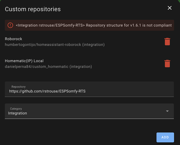 ESP Somfy RTS Integration - Custom Integrations - Home Assistant Community