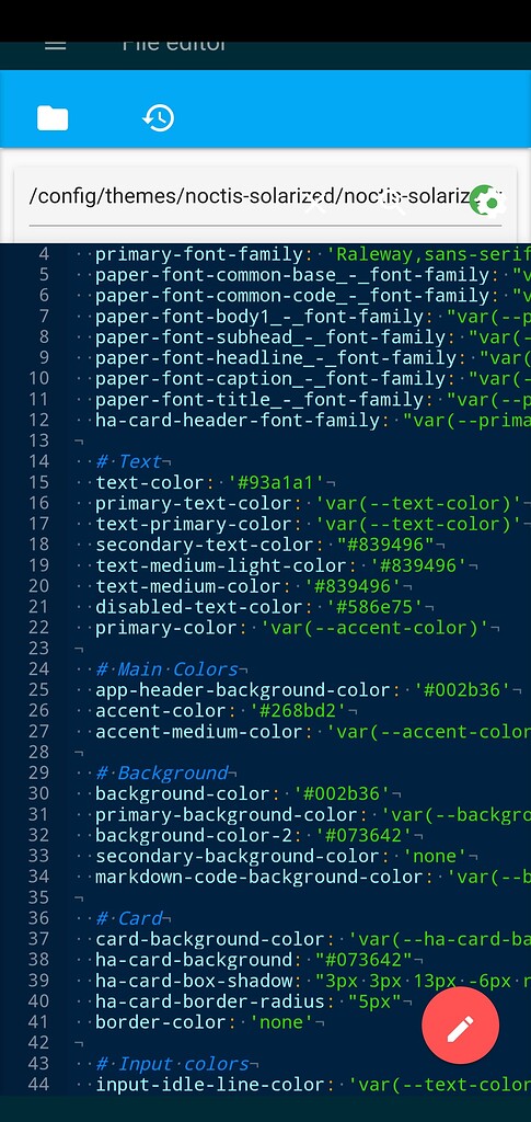 Need to make a change to noctis-solarized - Frontend - Home Assistant ...