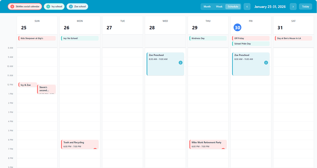 Skylight Calendar Card — A family-friendly schedule card - Dashboards ...