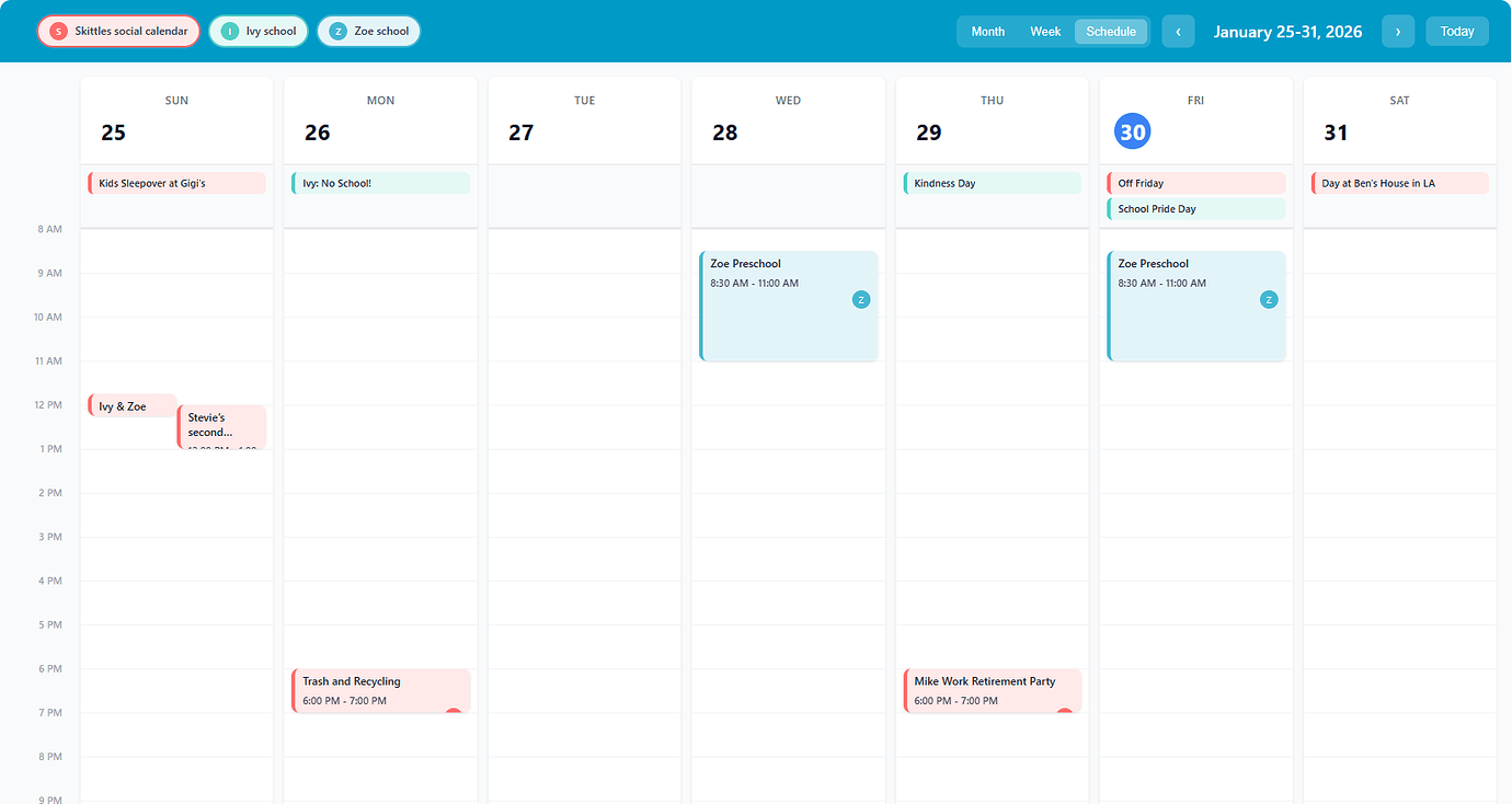 Skylight Calendar Card — A family-friendly schedule card - Dashboards ...