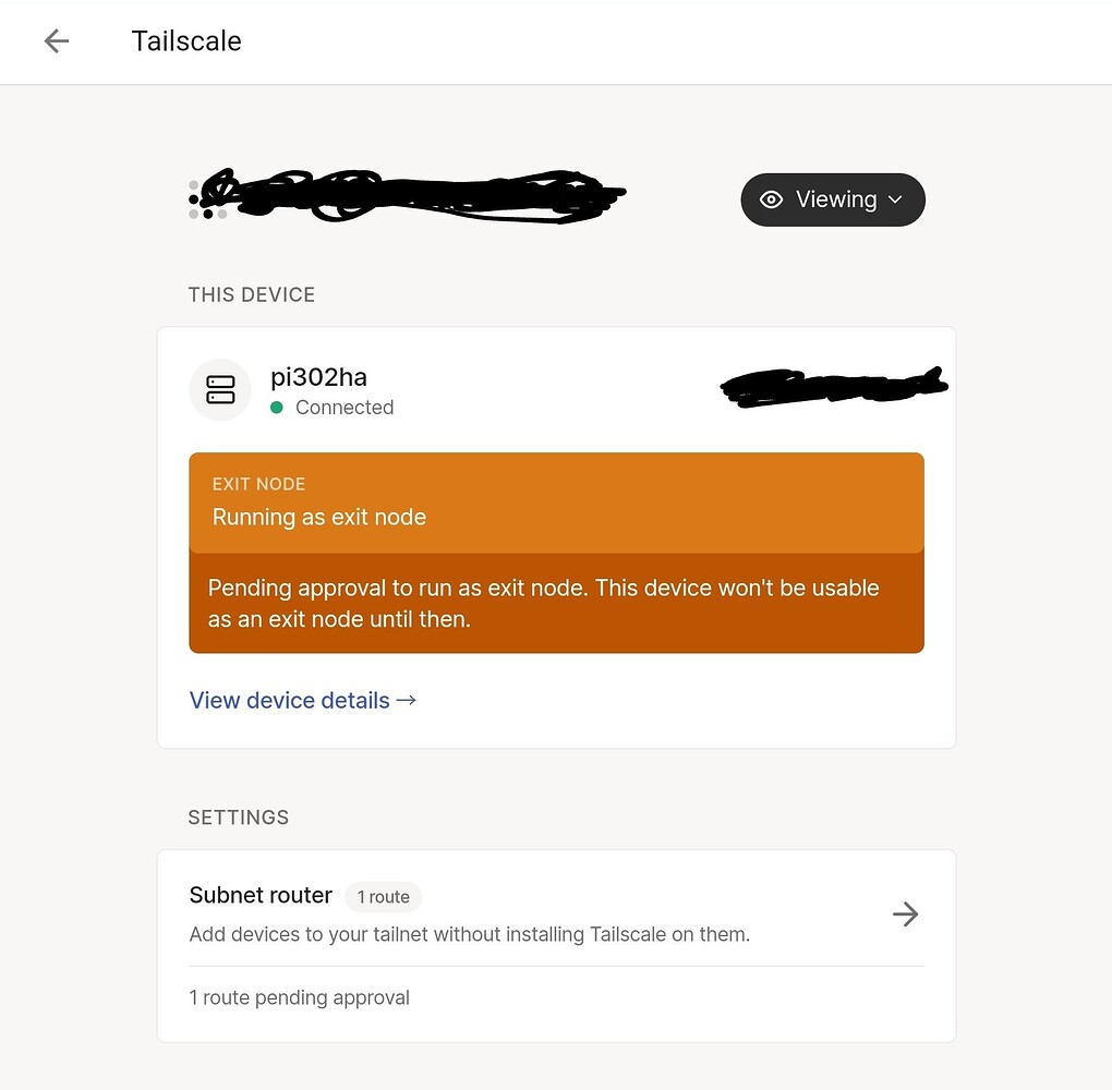 Tailscale add-on - exit node & subnet access - Configuration - Home Assistant Community