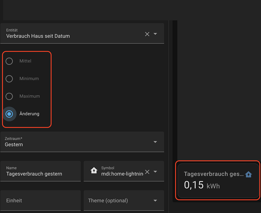Statistics sensor to calculate average power consumption and ...