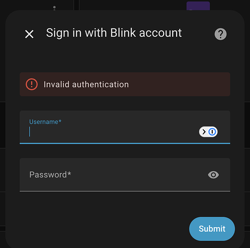Blink not authenticating with HA 2025.3.3 - Configuration - Home Assistant Community