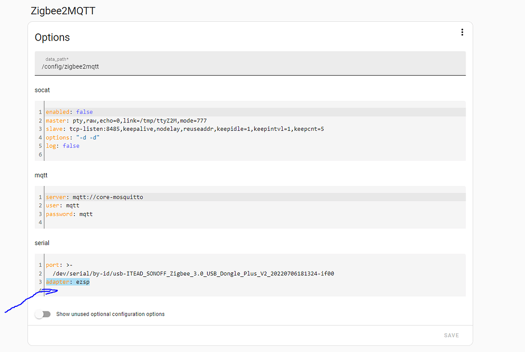 Zigbee2MQTT not starting with "Error: Failed to connect to the adapter (Error: SRSP - SYS - ping ...