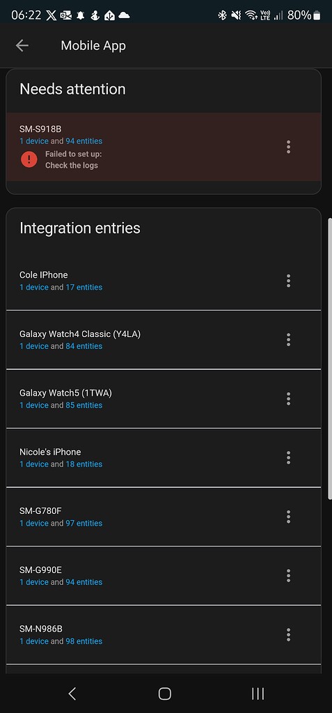Android app creating duplicate devices marking original device as not loaded - Home Assistant ...