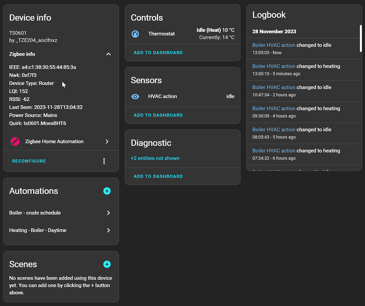 Popular Moes thermostat not showing entities after ZHA pairing - Zigbee - Home Assistant Community