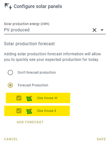 Forecast.solar in Energy Management panel with multiple strings ...