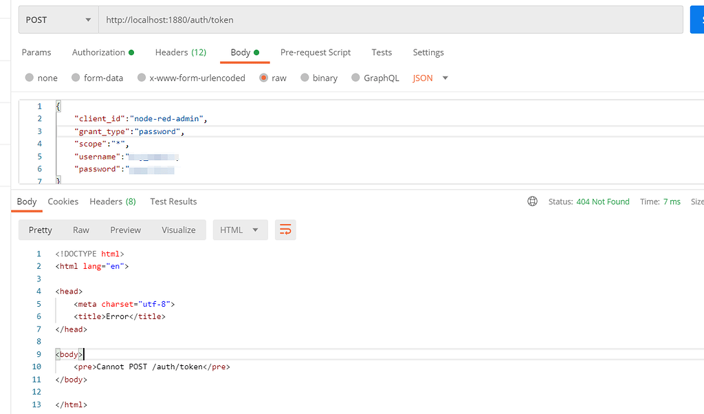 Node-RED connect /auth/token error - Node-RED - Home Assistant Community