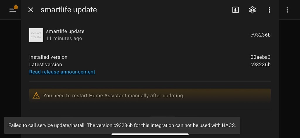 Smart Life update fails - am I missing something? - Third party integrations - Home Assistant ...
