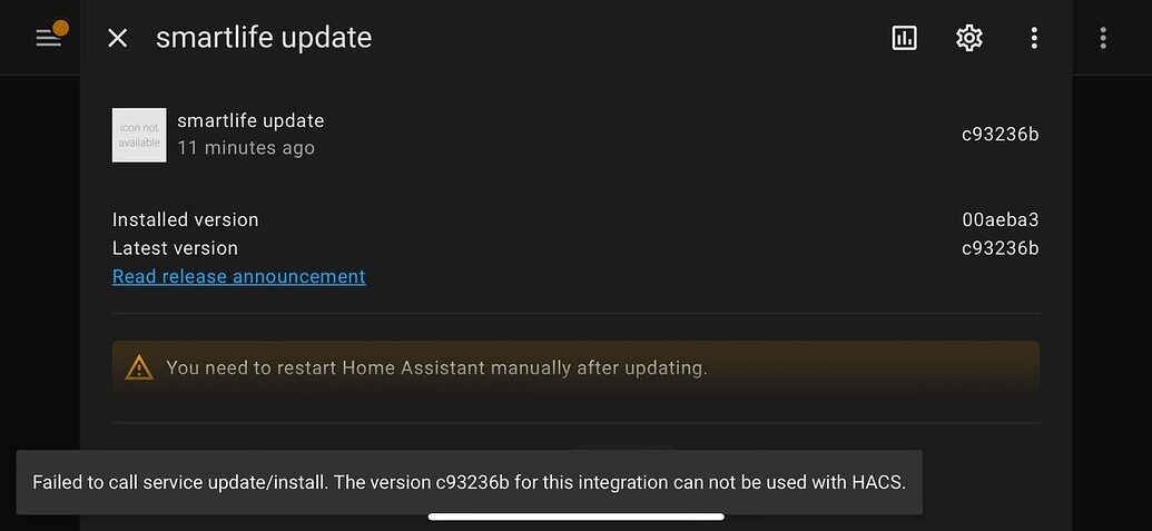 Smart Life update fails - am I missing something? - Third party integrations - Home Assistant ...