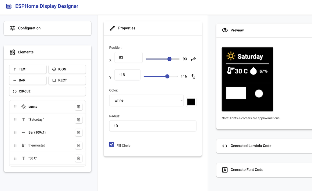 ESPHome Display Designer - Simulator Web App - ESPHome - Home Assistant ...