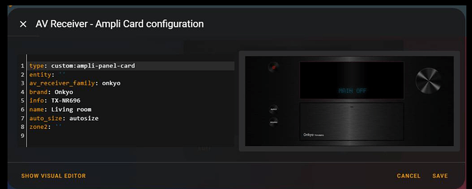 Ampli-card - AV Receiver custom card from HACS - Frontend - Home ...