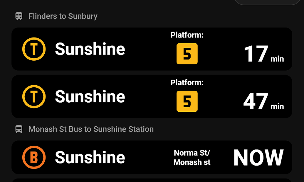 PTV Transit Departure Boards - Dashboards & Frontend - Home Assistant Community