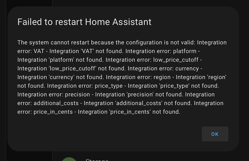 Integration error and Error on Supervisor API - Configuration - Home Assistant Community