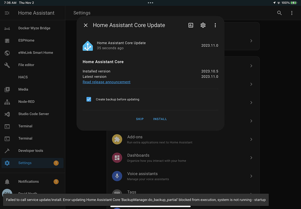Home Assistant Just Update Now Experiencing Issues Installation