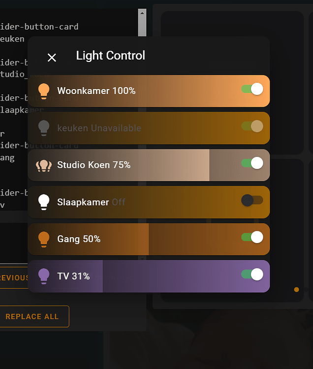 Single button - press - light group, hold action - separate lights ...