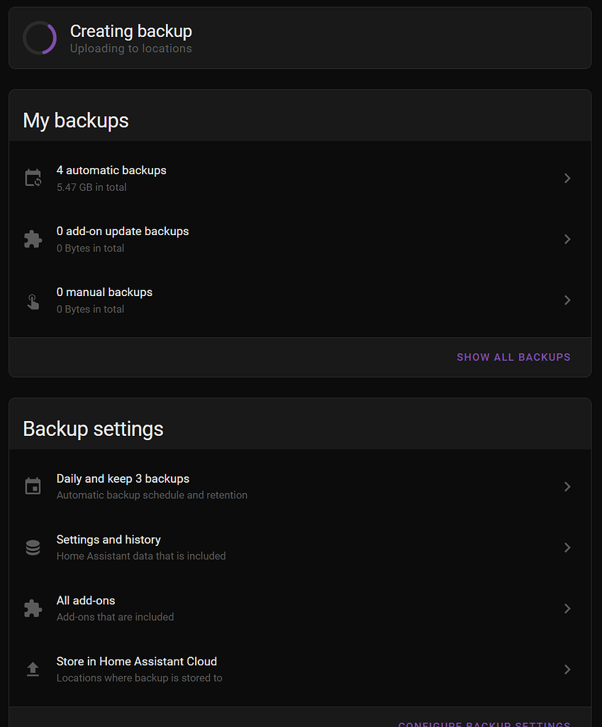 Native HA Backups - Hanging on Uploading to locations - Configuration - Home Assistant Community