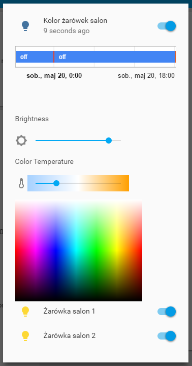 Group of lights and switch has no brightness/color control ...