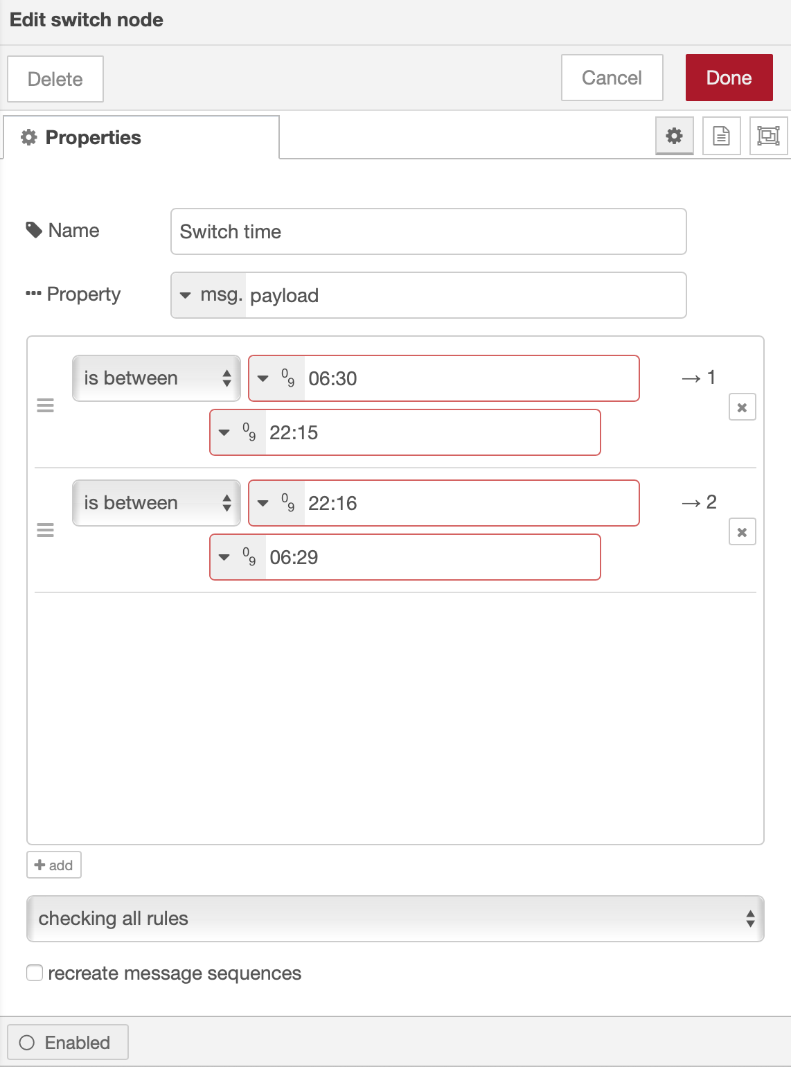 Set brightness on motion based on current time - Node-RED - Home ...