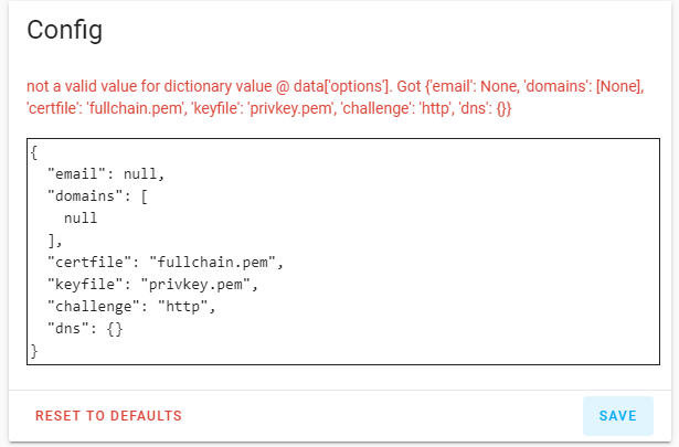 Let's Encrypt options do not parse - Home Assistant OS - Home Assistant ...