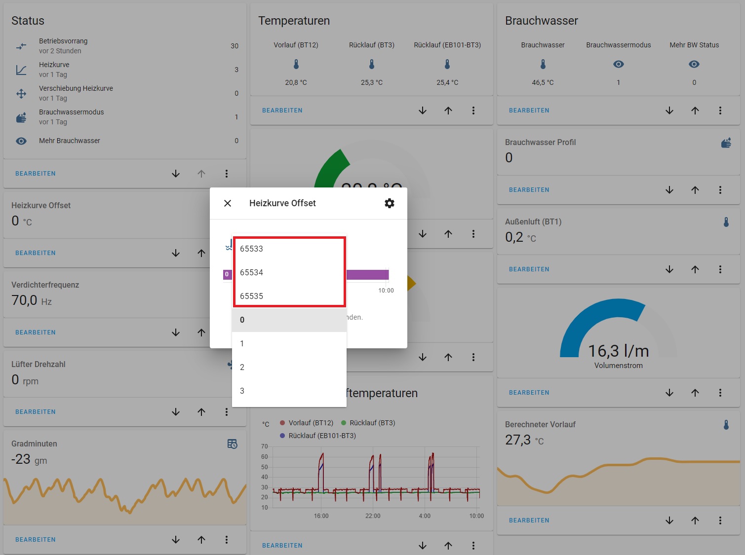 Input Select Options To Manage Heatpump Via Modbus Configuration