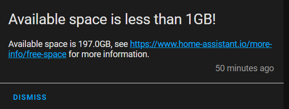 Available space less then 1GB , yet 197GB free - Configuration - Home Assistant Community