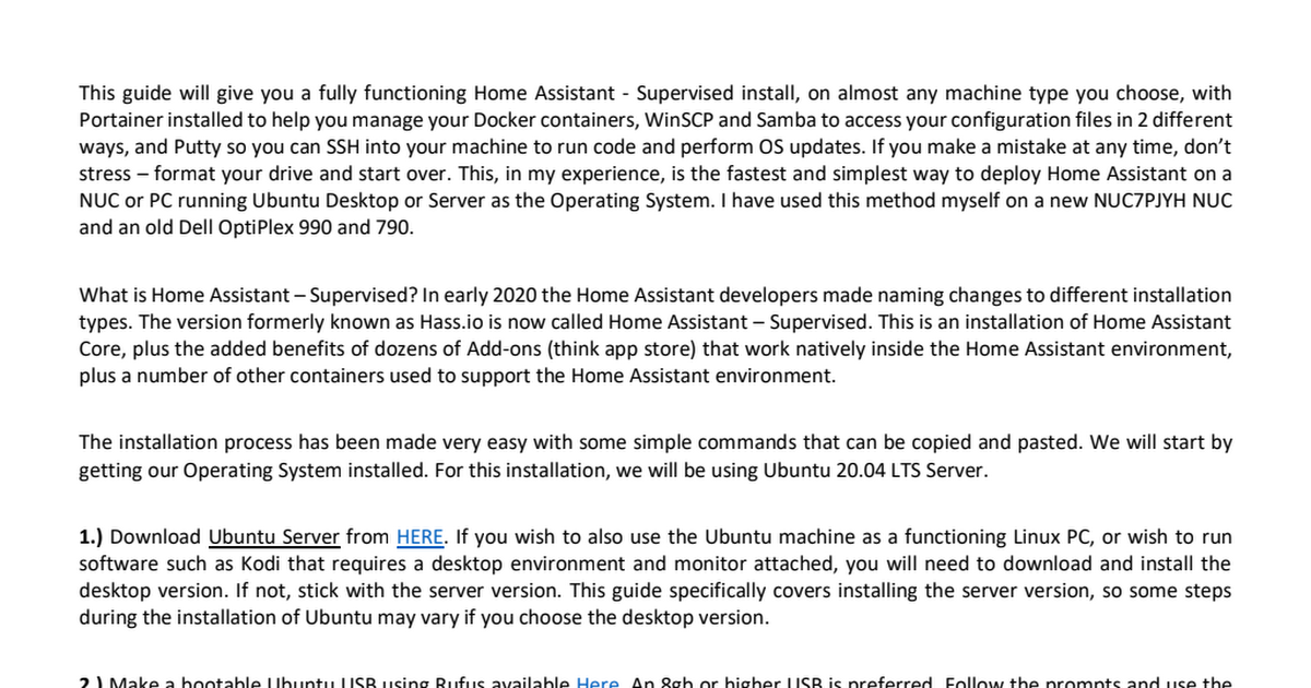 Steps To Install Hassio On Ubuntu With Docker Installation Home