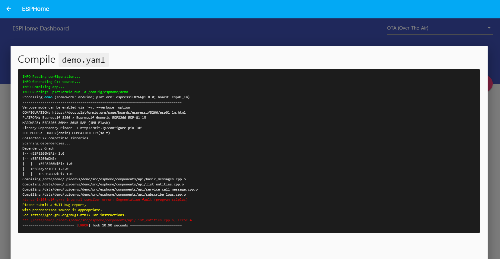 I Can Not Compile Esphome On Hassio Esphome Home Assistant Community