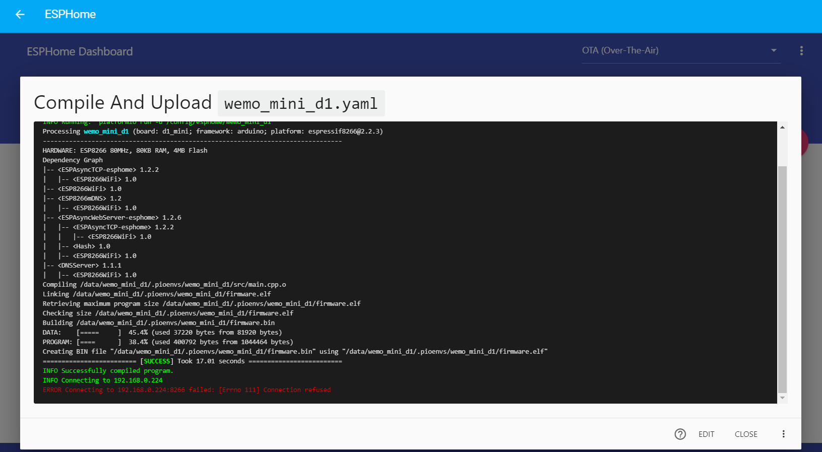 ESP Mini D1 Upload Error - Home Assistant Community