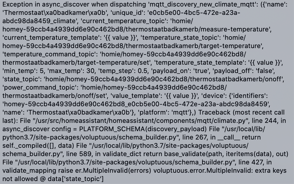 Mosquitto To Homey Error On Climate Configuration Home Assistant Community