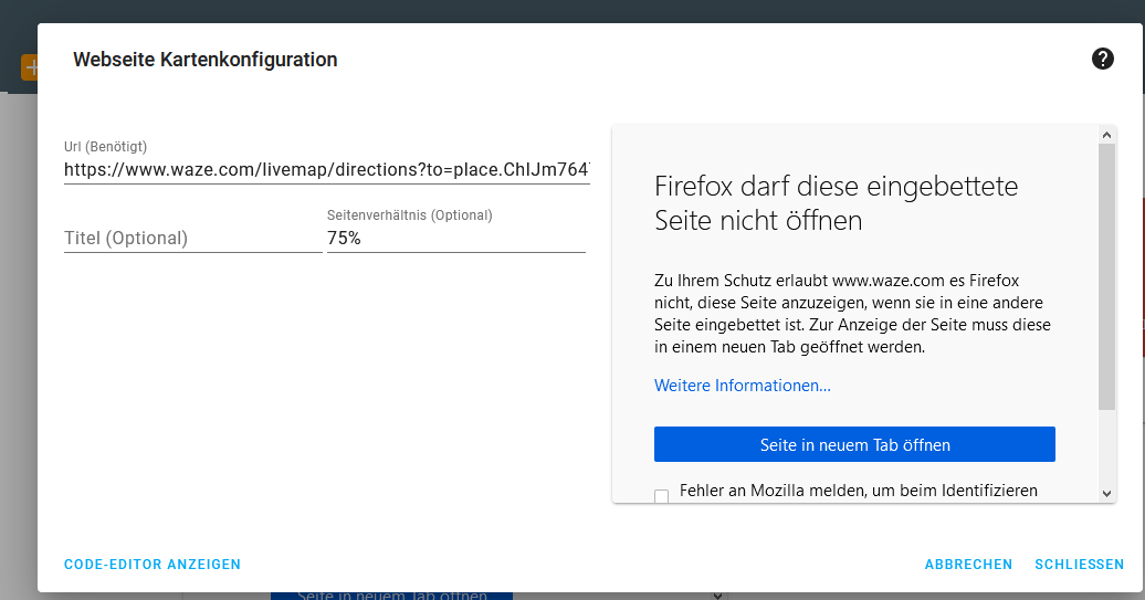 Waze Travel Time as iFrame - Configuration - Home Assistant Community