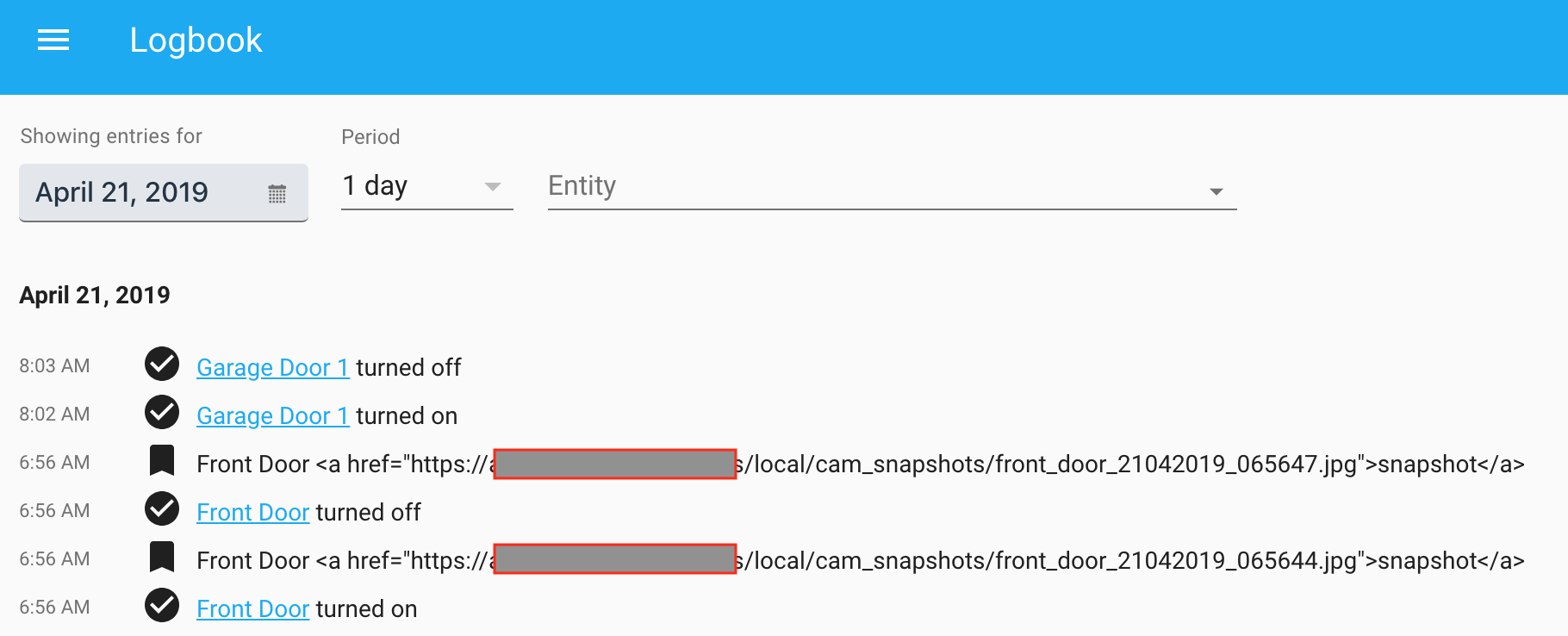 Logbook Automation Message With Url To Camera Snapshot Home Assistant