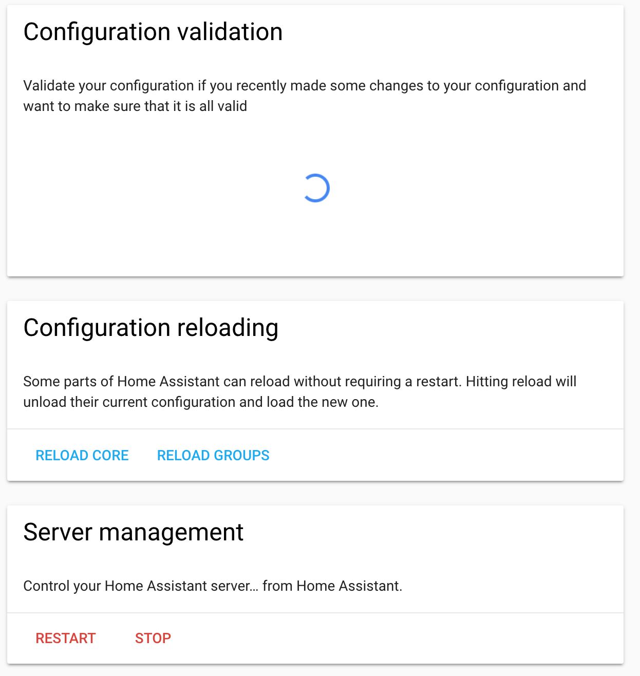 Issues With Frontend Configuration Panel Configuration Home