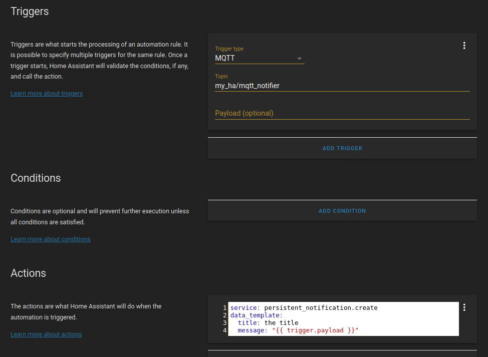 Try To Send The Mqtt Payload As A Message To Notifymobileapp In Ios Configuration Home