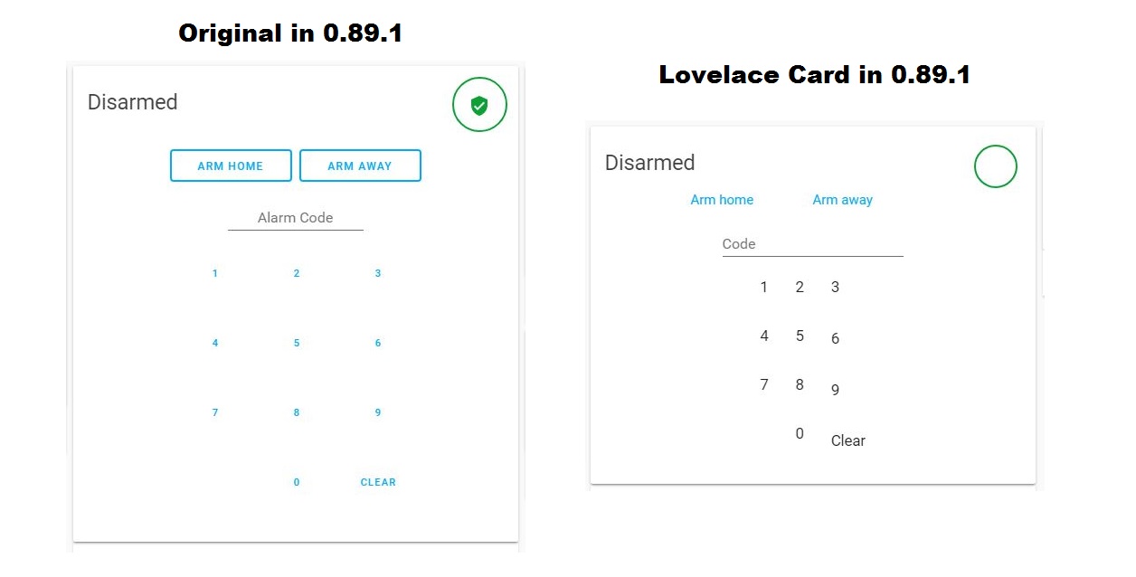 Lovelace: Alarm card - Lovelace & Frontend - Home Assistant Community