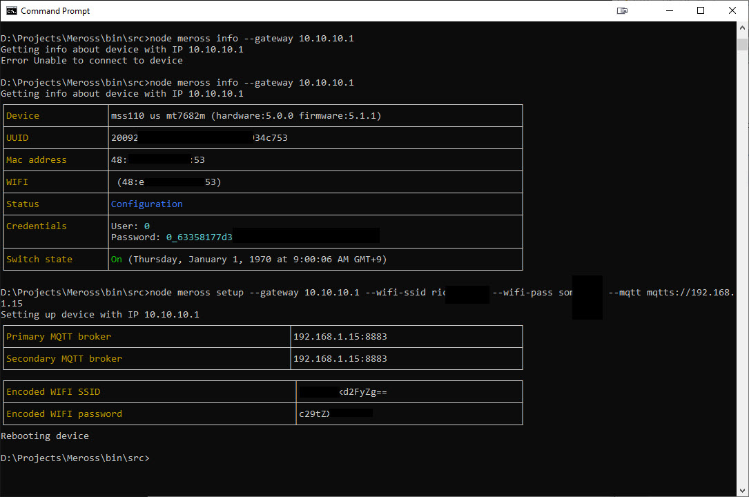 Configuration of Meross devices connected to a local MQTT (https://github.com/wsw70/meross-local ...