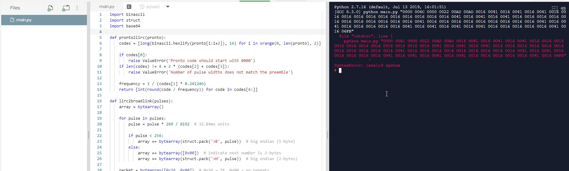 Configuration of Broadlink IR Device and getting the right IR codes ...
