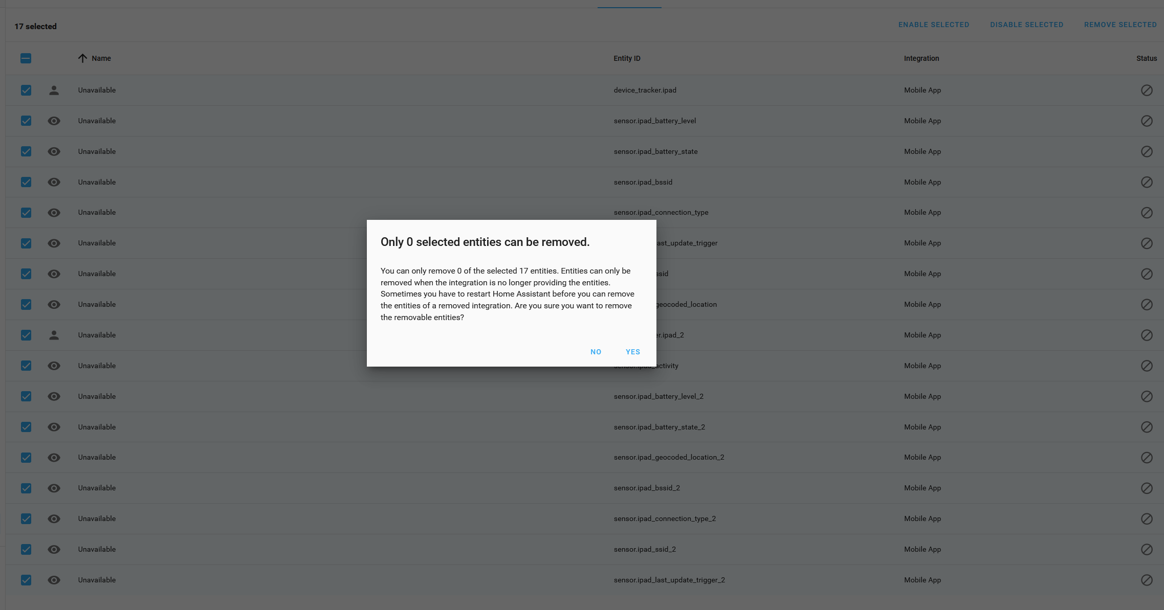 How To Remove Orphaned Ios Entitiesdevices Configuration Home