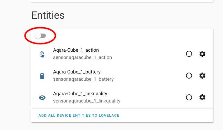 Configuration->Devices->Entities Card slider switch, what is it for ...