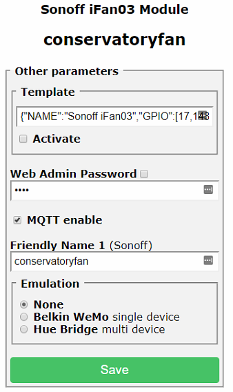 Sonoff Ifan03 With Tasmota Configuration Using Mqtt Configuration Home Assistant Community