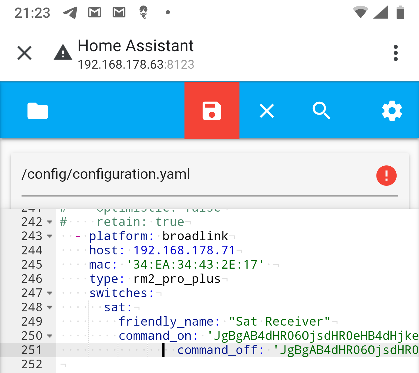 Broadlink RM Mini codes - command_off not working - Configuration - Home Assistant Community