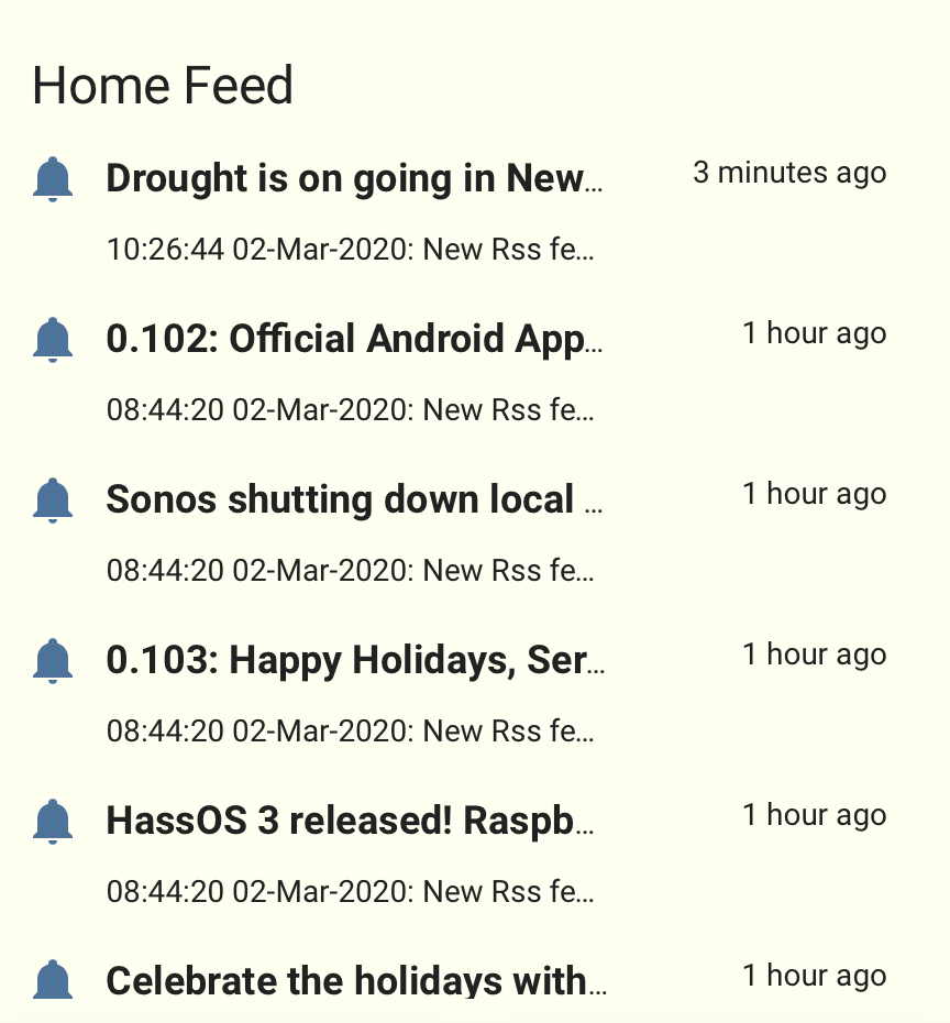 Lovelace: Home Feed Card - Lovelace & Frontend - Home Assistant Community