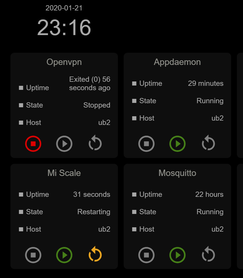 A Docker Widget And App For Appdaemon And Hadashboard Hadashboard Home Assistant Community