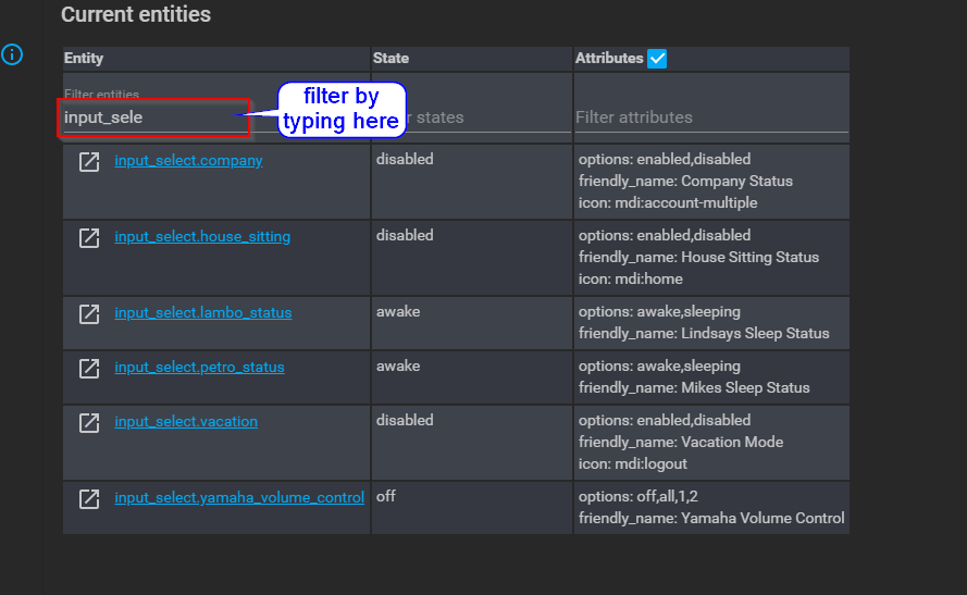 Hiding entities from the dev-state view - Configuration - Home ...