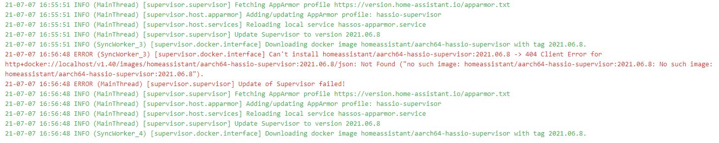 Unable To Update Supervisor Please Help Home Assistant Os Home Assistant Community